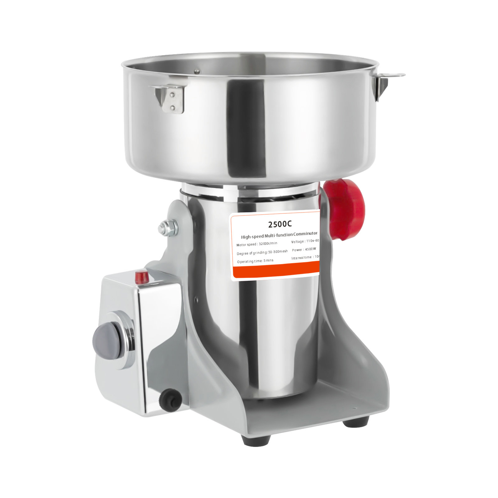 OUKANING 4500W Stainless Steel Electric Grain Mill Machine With Timing ...