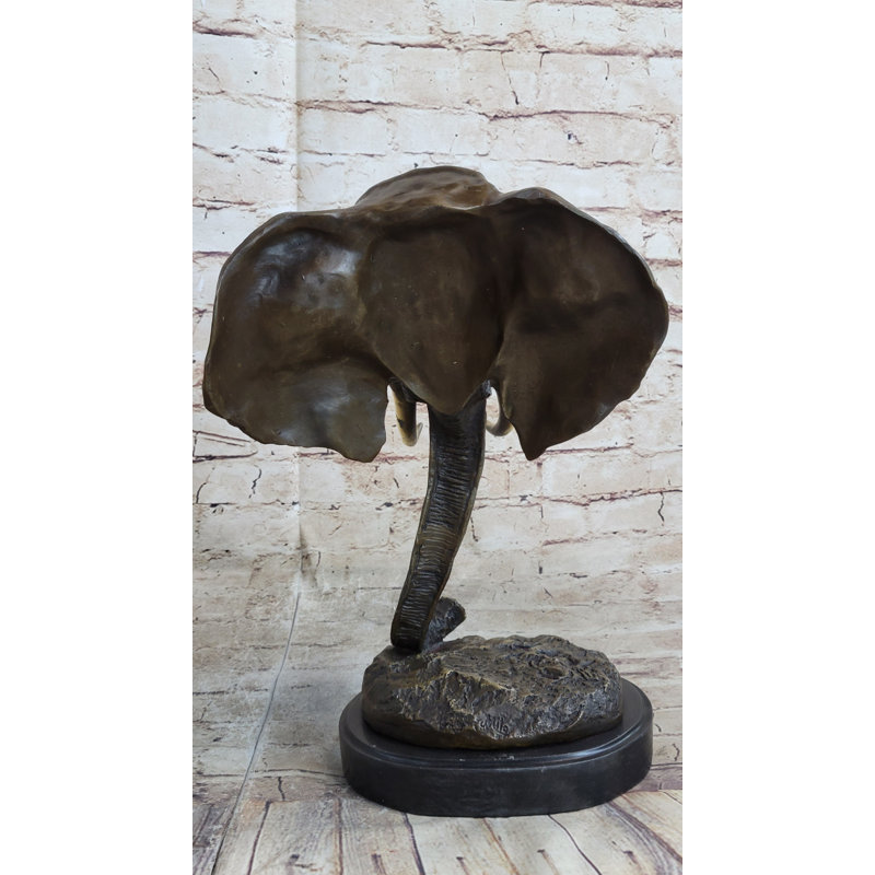 Bungalow Rose Xzayvien Abstract Floating Elephant Head Bust Bronze ...