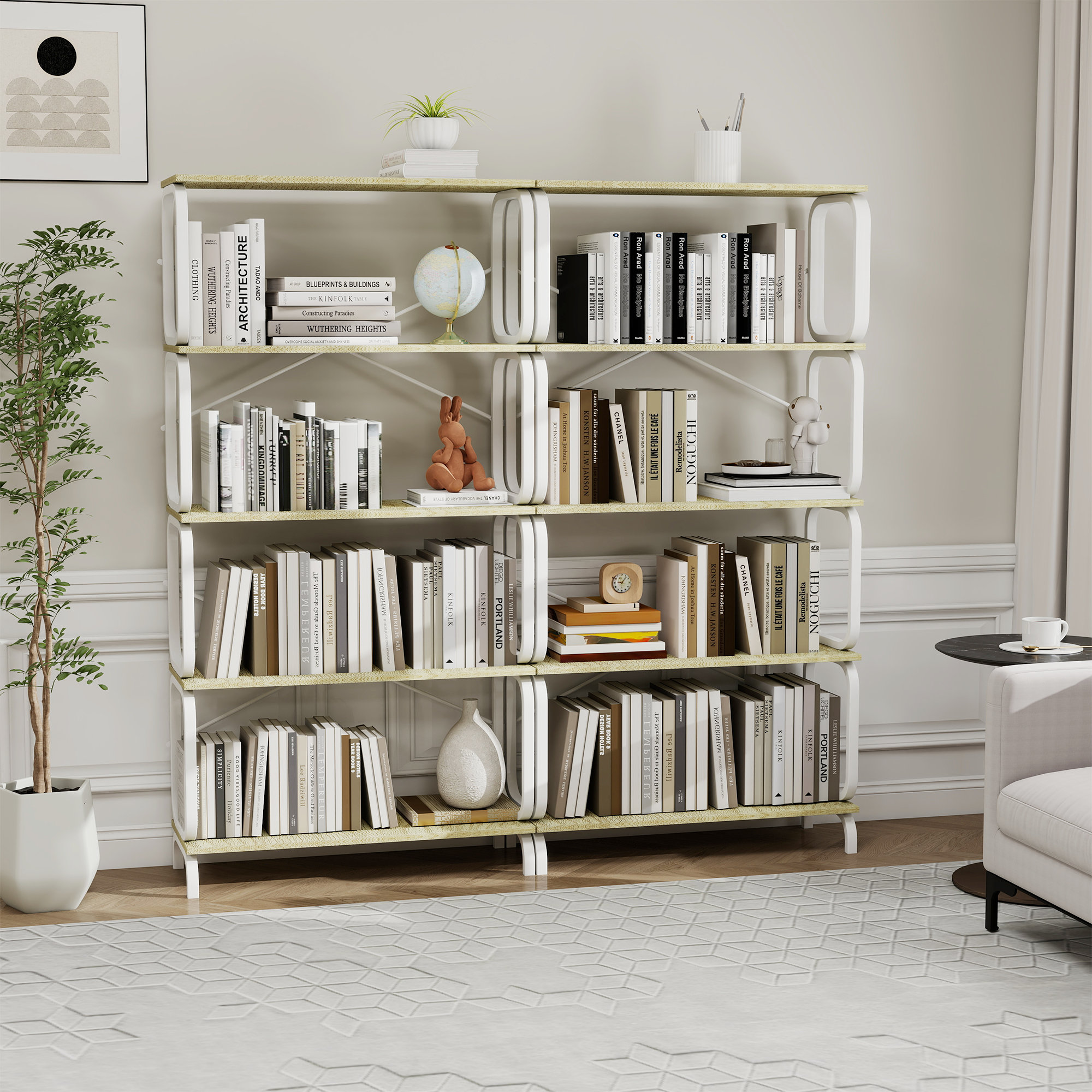 Latitude Run® 5 Tier Open Bookshelf, Office Bookcase With Metal Frame ...
