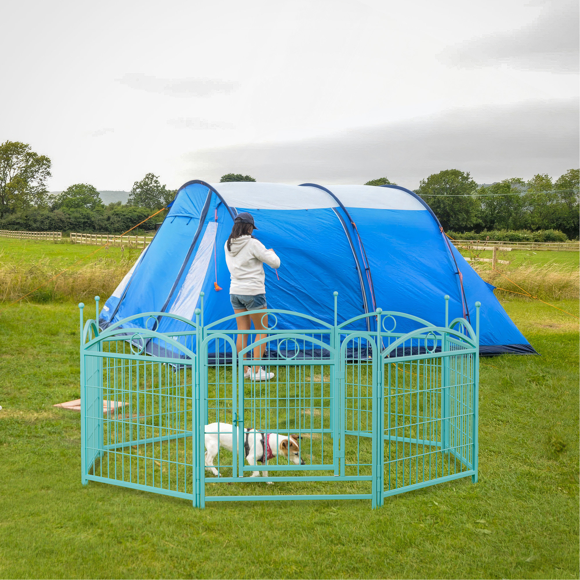 TYUNABRN Dog Playpen Indoor 8 Panels Metal Dog Pen Pet Dog Fence ...