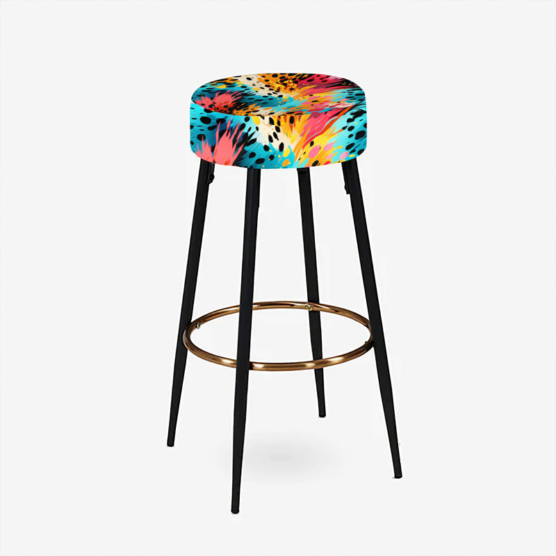 Design Art Colorful Neon Jungle Flash - Geometric Bar Stools Set Of 2 ...