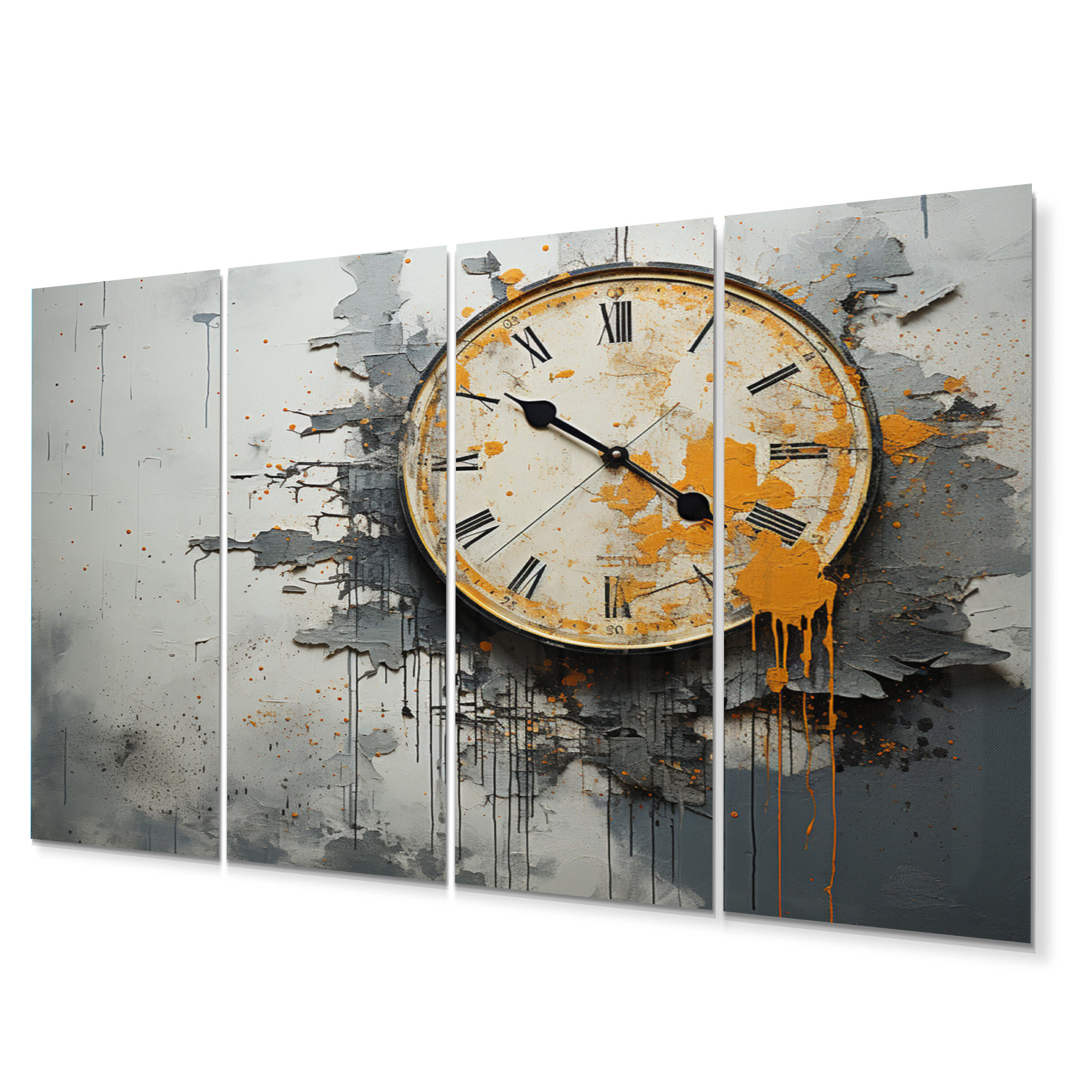 Design Art Clock Minimalist Splendor I - Fashion Metal Wall Art Living ...