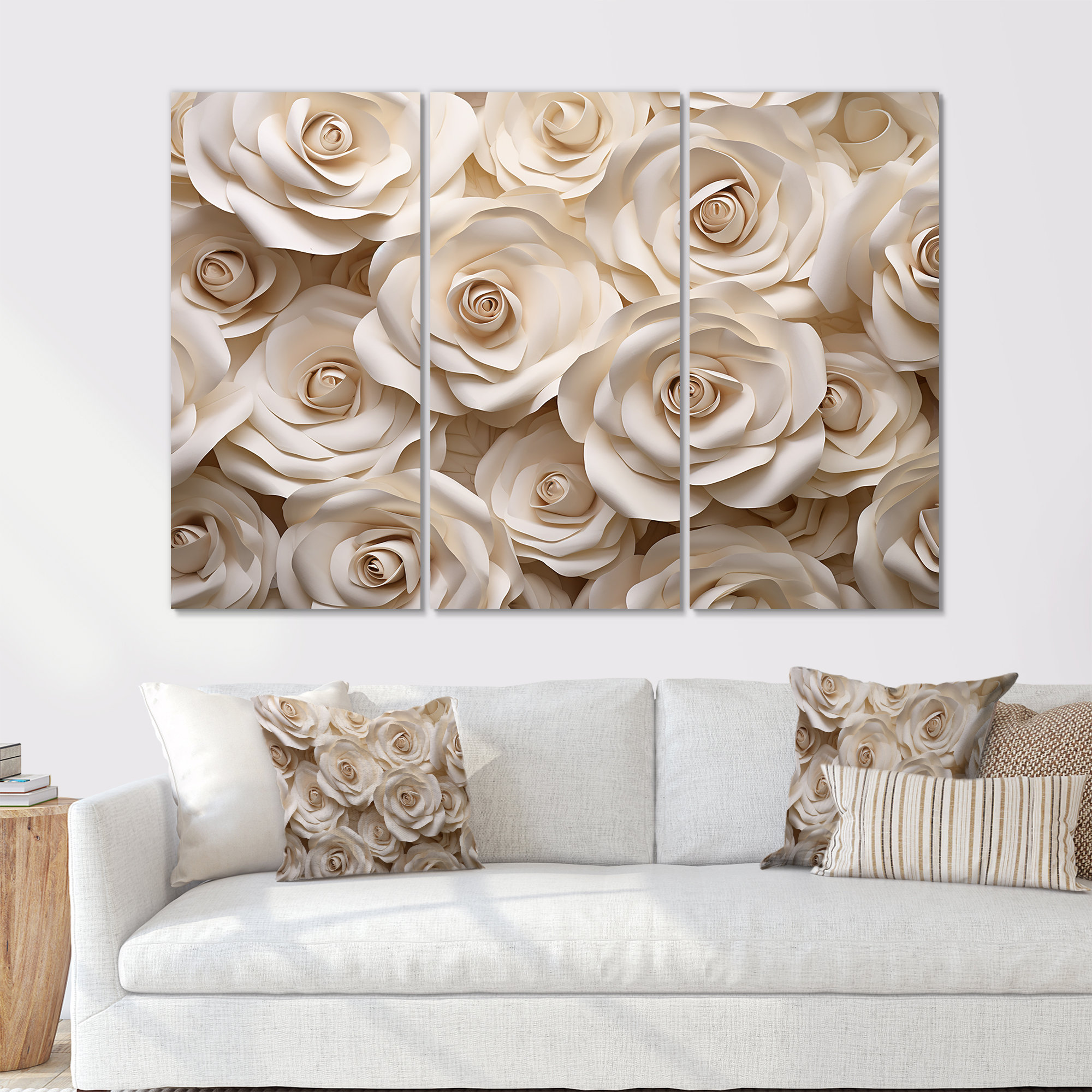 House of Hampton® Minimalism Beige Roses Passion V - Roses Wall Art Set ...