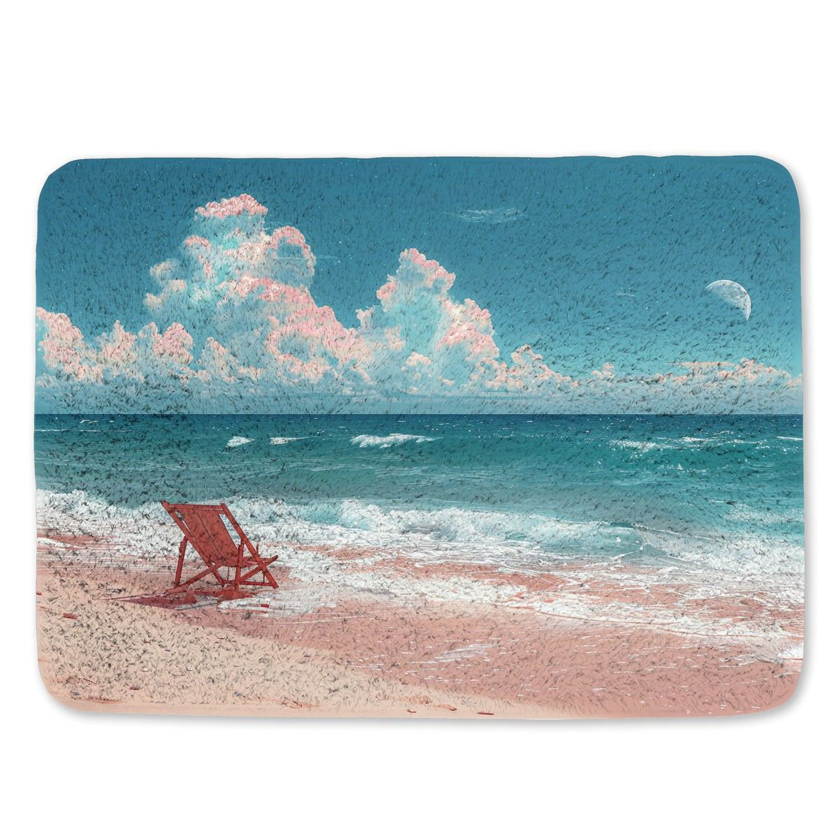 East Urban Home Beach chair Bath Mat Landscape Bathroom Decor Ocean ...