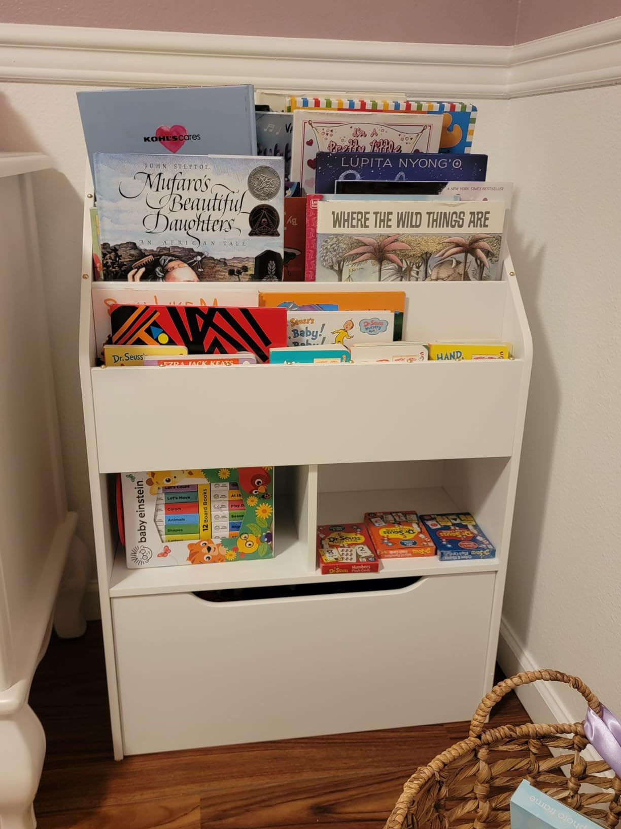 Latitude Run® Wooden Book Display, Kids Bookshelf and Toy Storage ...