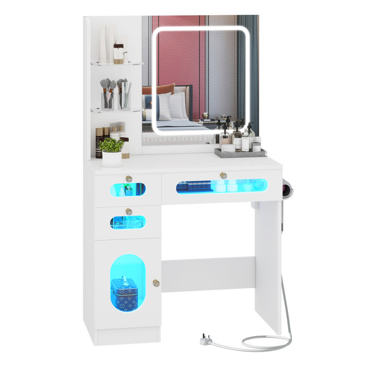 Metro Lane 80Cm W Dressing Table with Mirror | Wayfair.co.uk