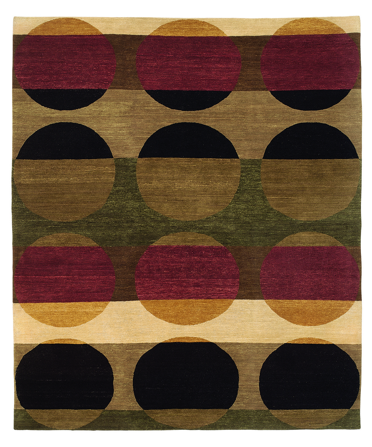 Tufenkian Geometric Hand-Knotted Wool Rust Brown Area Rug | Perigold