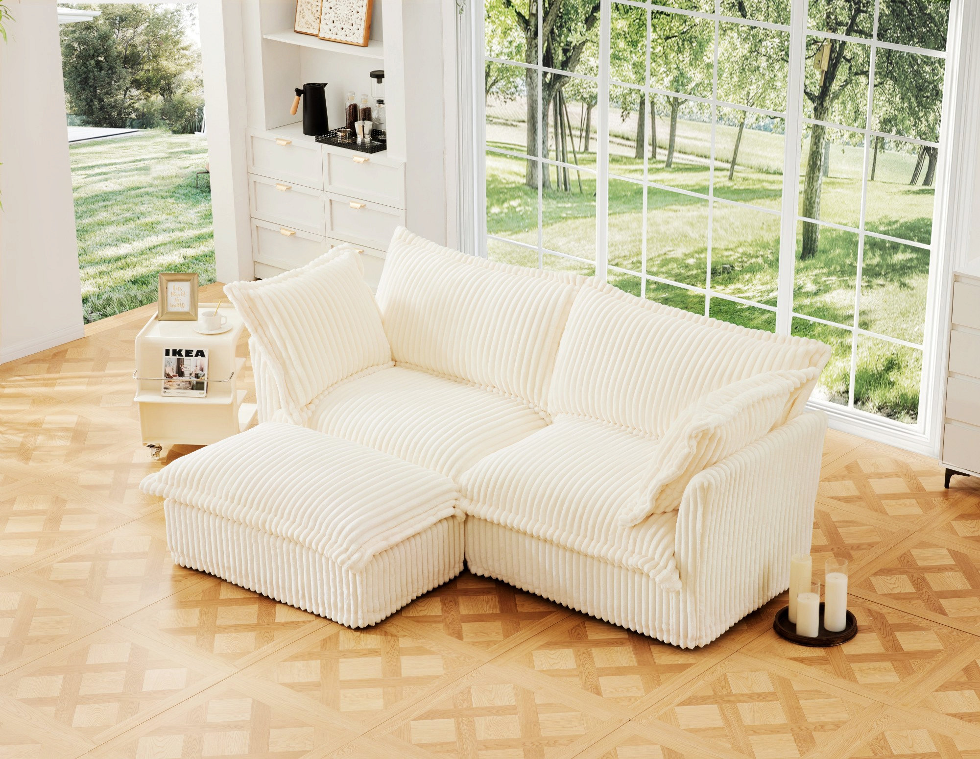 Mercer41 Indoor Sectional Sofa Couch, L Shaped Sofa With Convertible ...