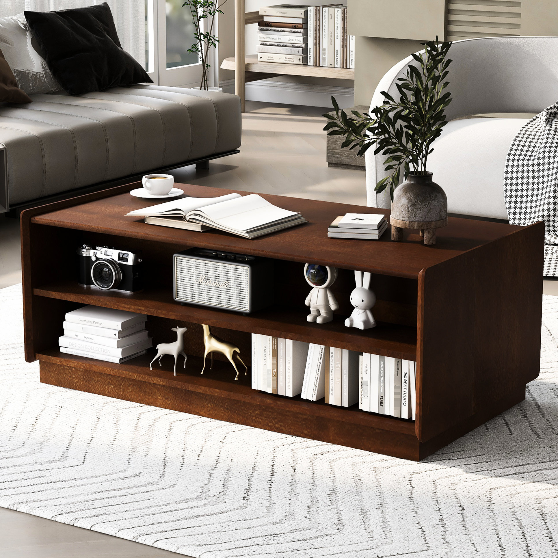 Latitude Run® Vintage - Inspired 47.2" Coffee Table With 4 Drawers, 2 ...