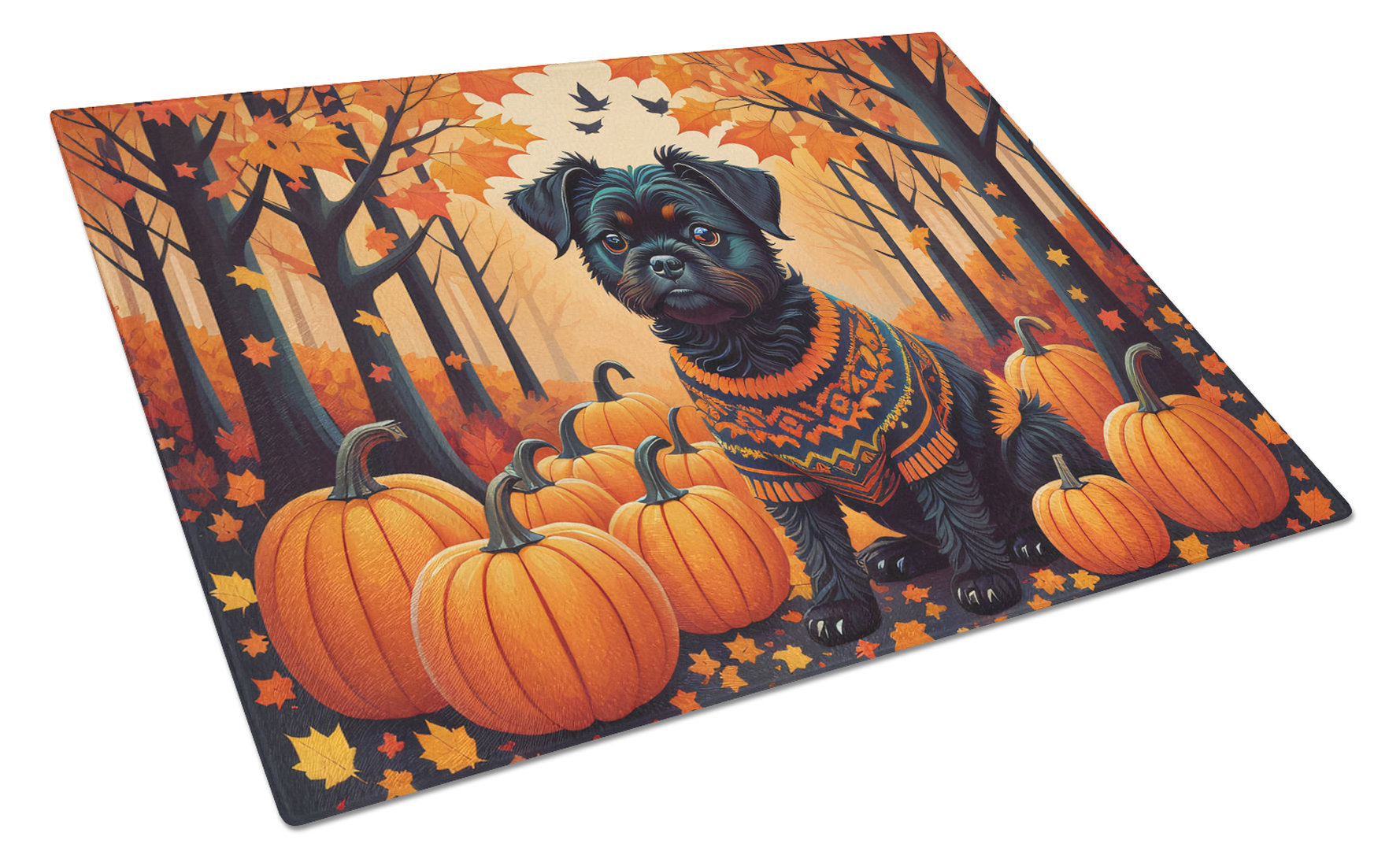 Caroline's Treasures Affenpinscher Fall Glass Cutting Board Large | Wayfair