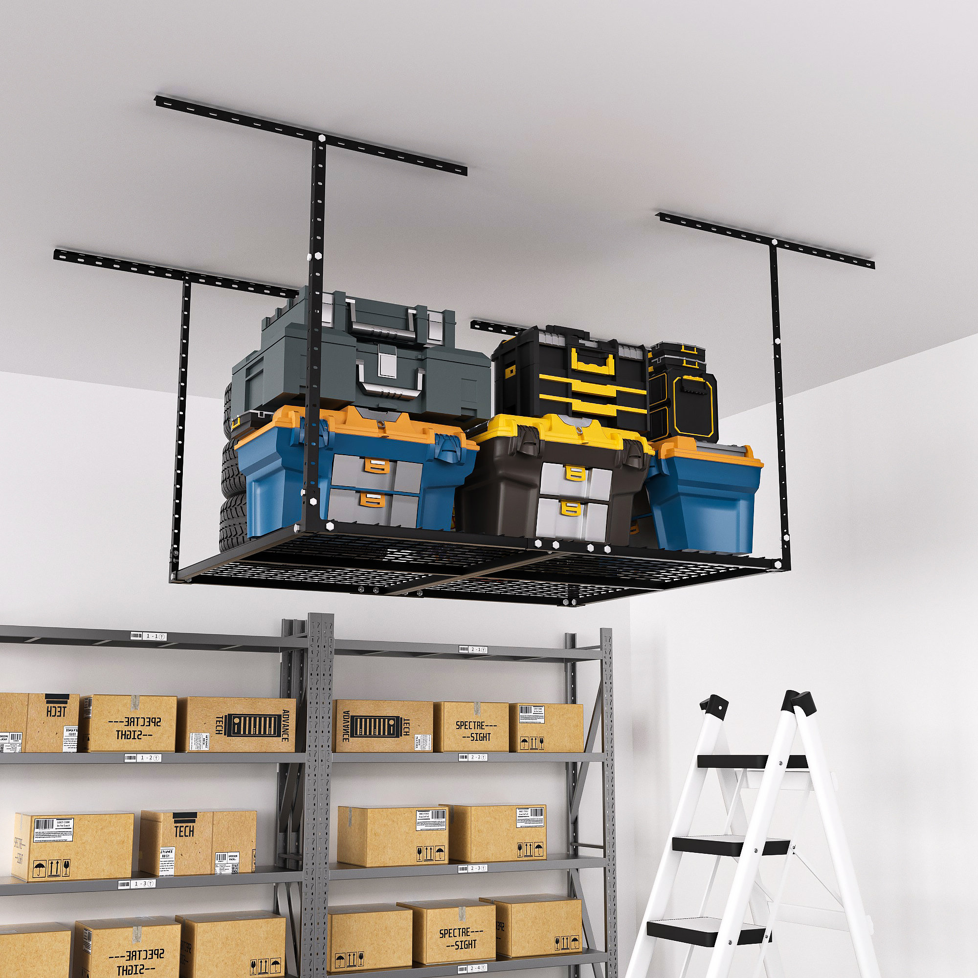 WFX Utility™ 3 x 4FT Overhead Garage Storage Rack, Adjustable Ceiling ...