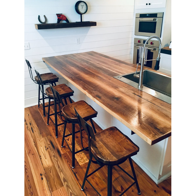 The Strong Oaks Woodshop Counter Stool with Metal Frame & Reviews | Wayfair