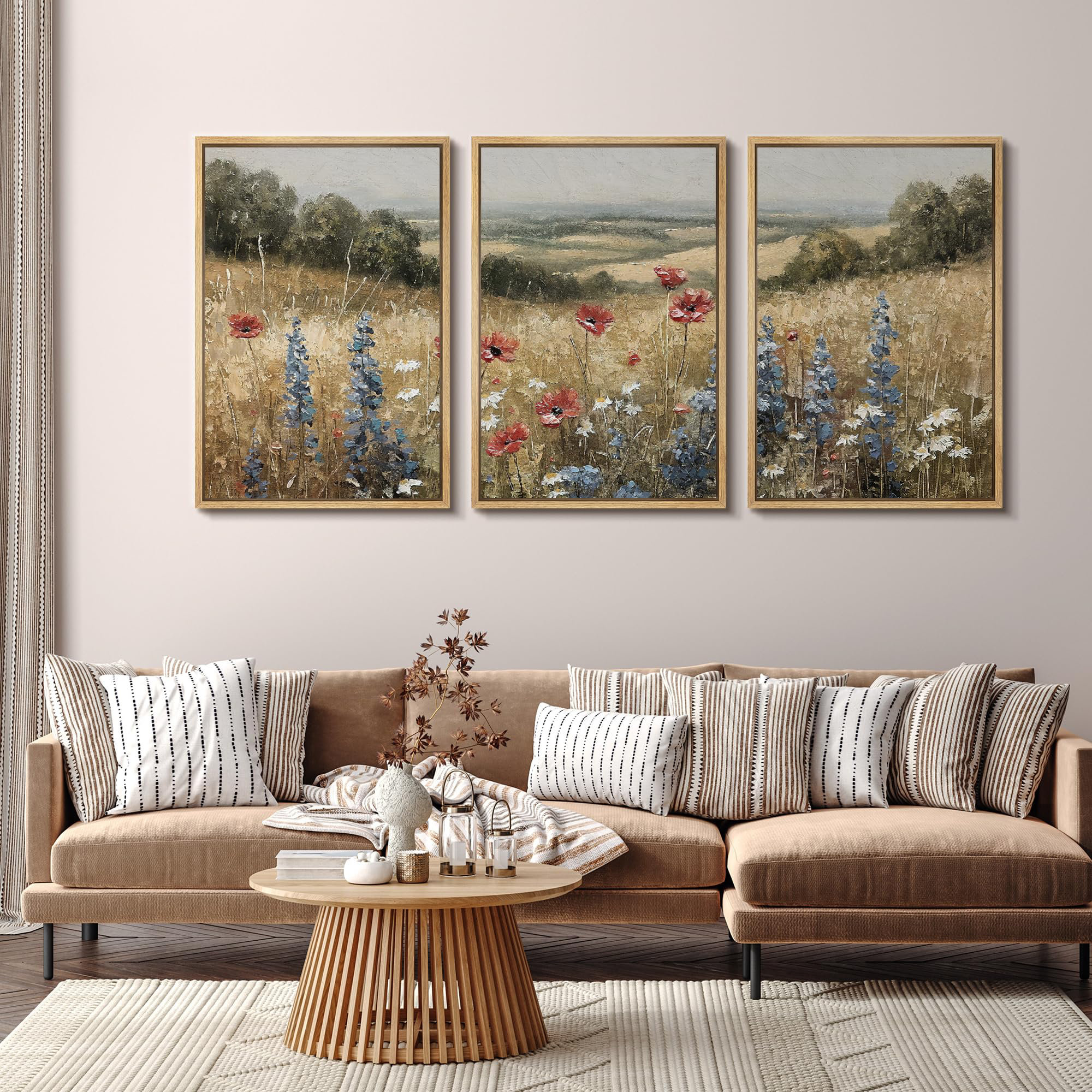 wall26 " Rural Splendor Delicate Wildflowers In Meadow Rustic Landscape ...