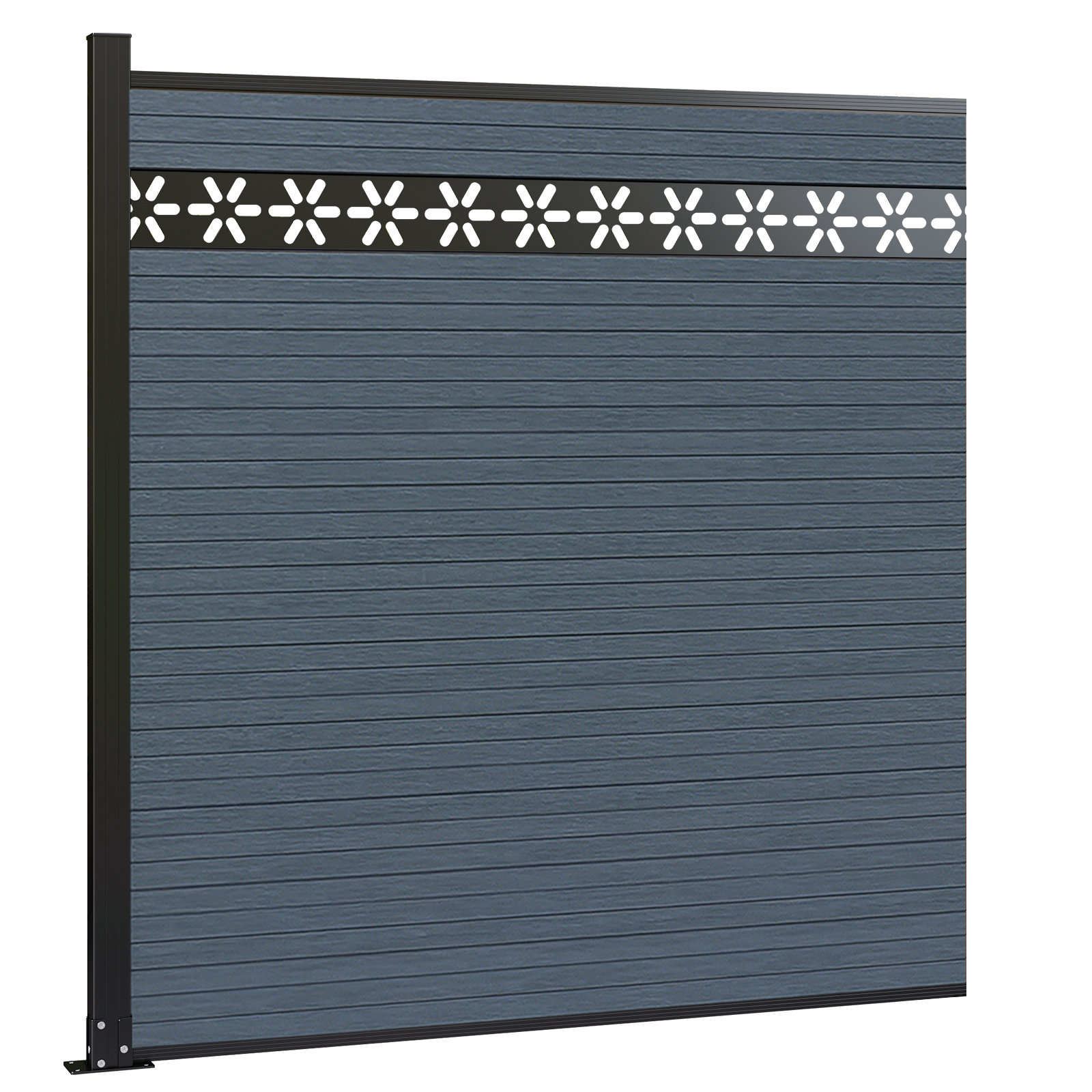 mondaria 6.2Ft H Composite Privacy Fence Panels With Flower Decorative ...