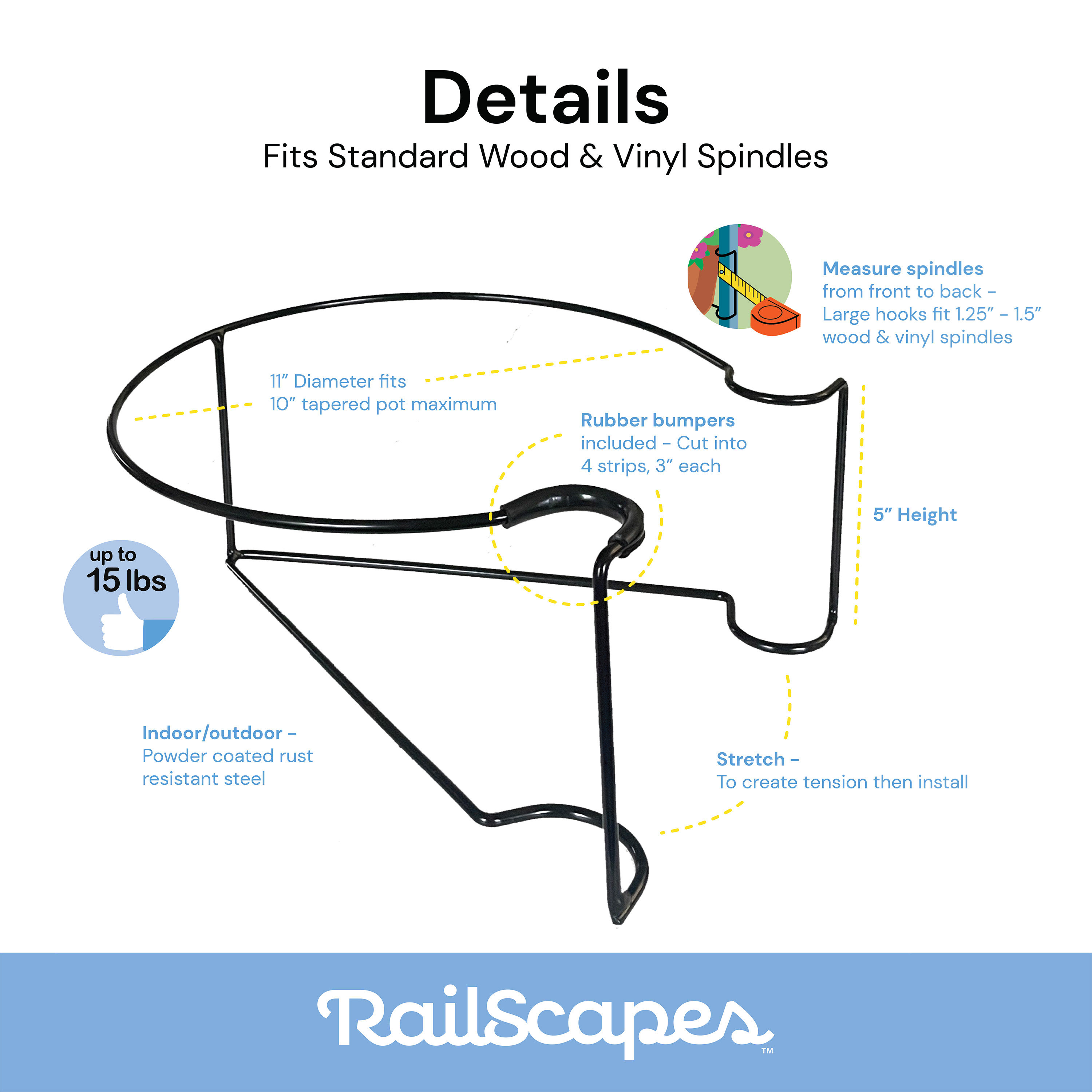 Bloem RailScapes Vertical Gardening Plant Clip For Thick Spindle ...