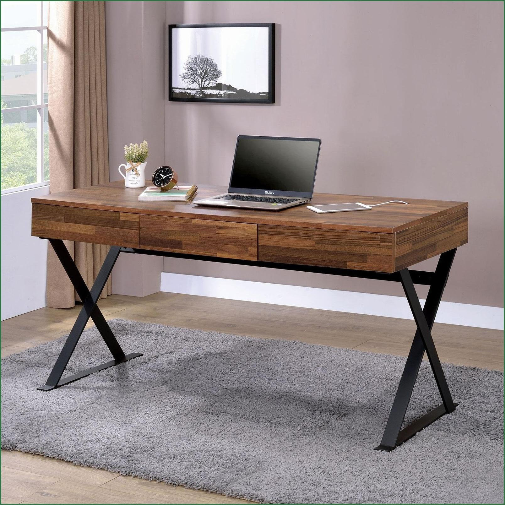 Inbox Zero Desks, Industrial Computer Desk with 3 Storage Drawers, USB ...