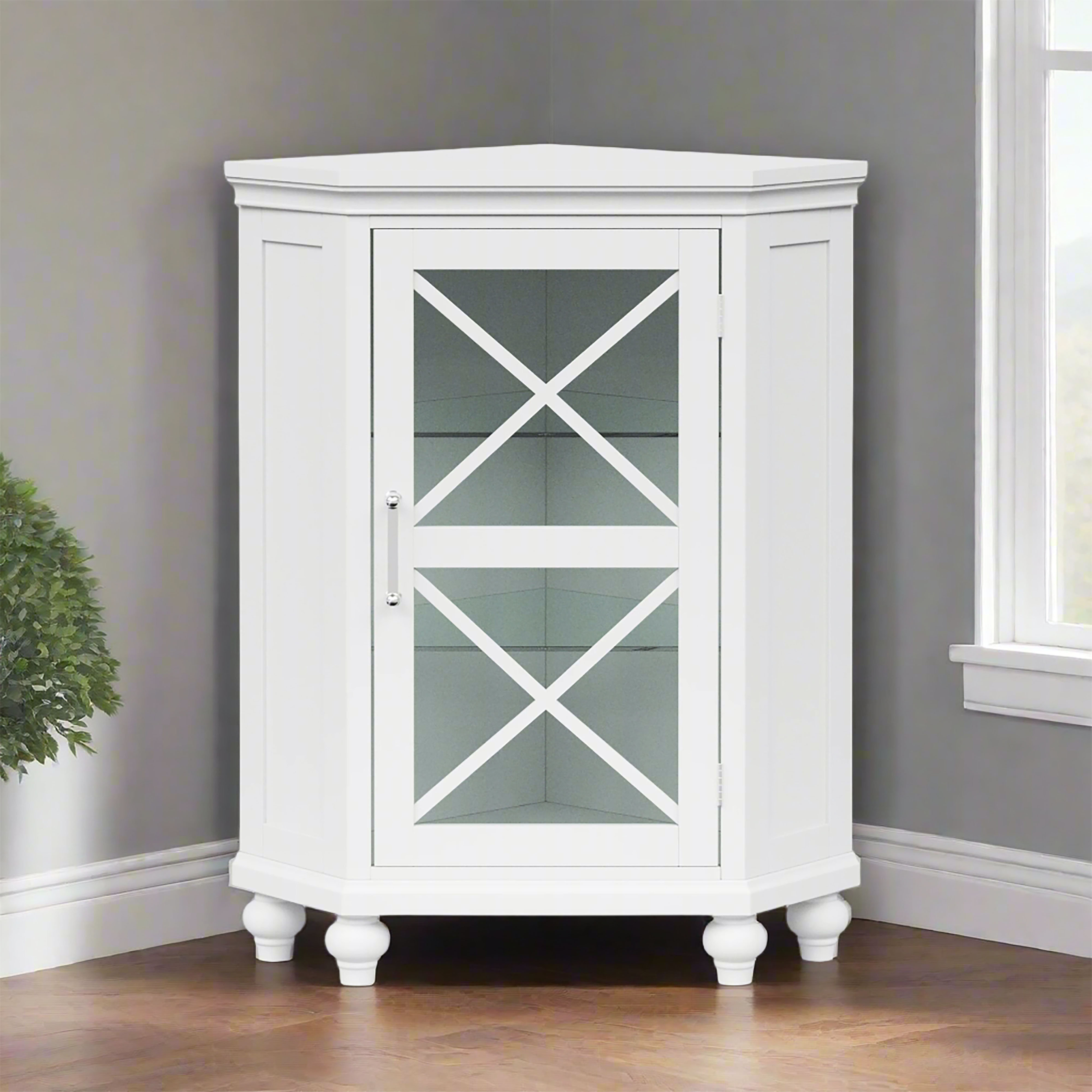 Canora Grey Prader Freestanding Corner Accent Floor Storage Cabinet ...