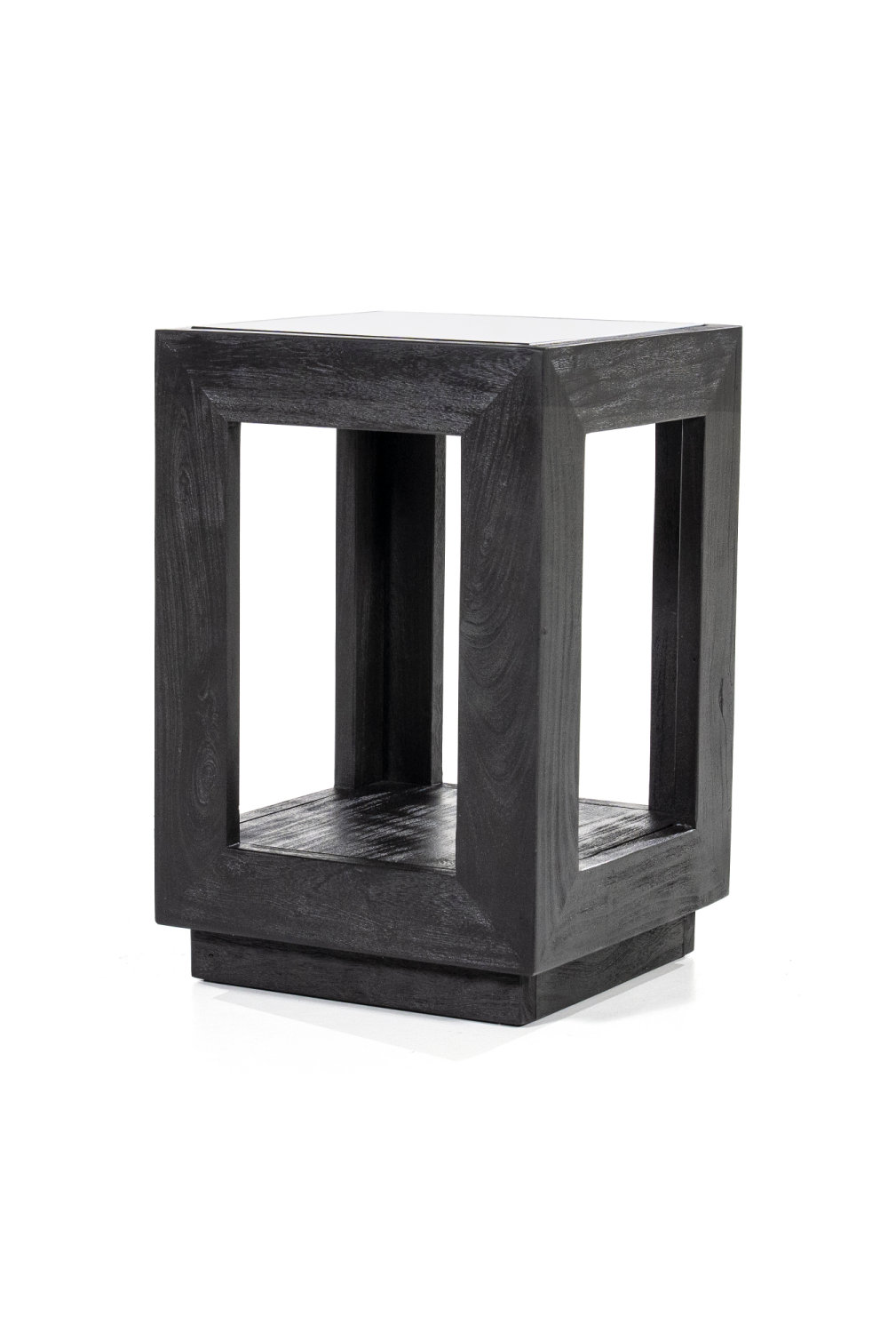 Eleonora Liam Glass Floor Shelf End Table with Storage | Perigold