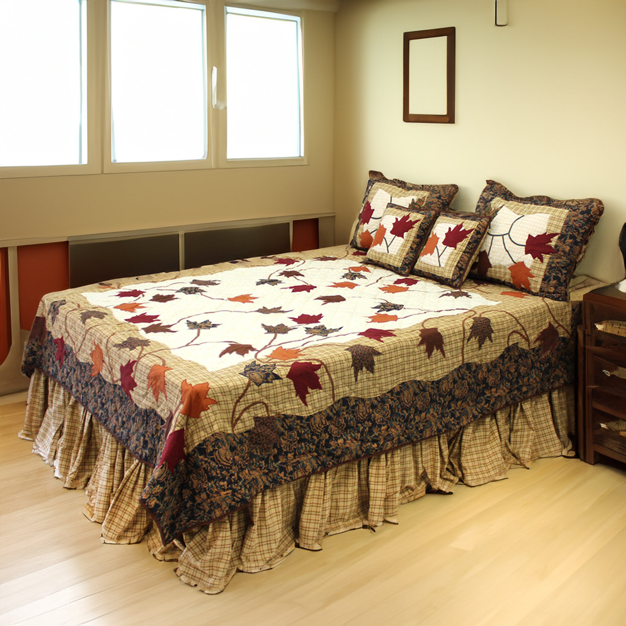 August Grove® Ariella Autumn Leaves Quilt 105"W x 95"L | Wayfair