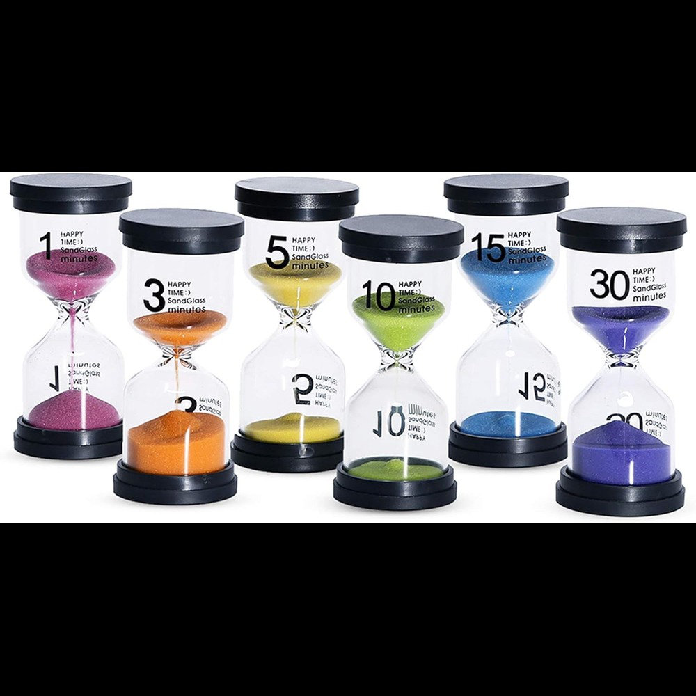 Invenitiah Sand Timer 6 Colours Hourglass 1/3/5/10/15/30 Minutes ...