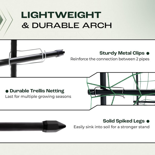 Arlmont & Co. Sohvi 88'' Durable Stainless Steel Garden Arch Trellis ...