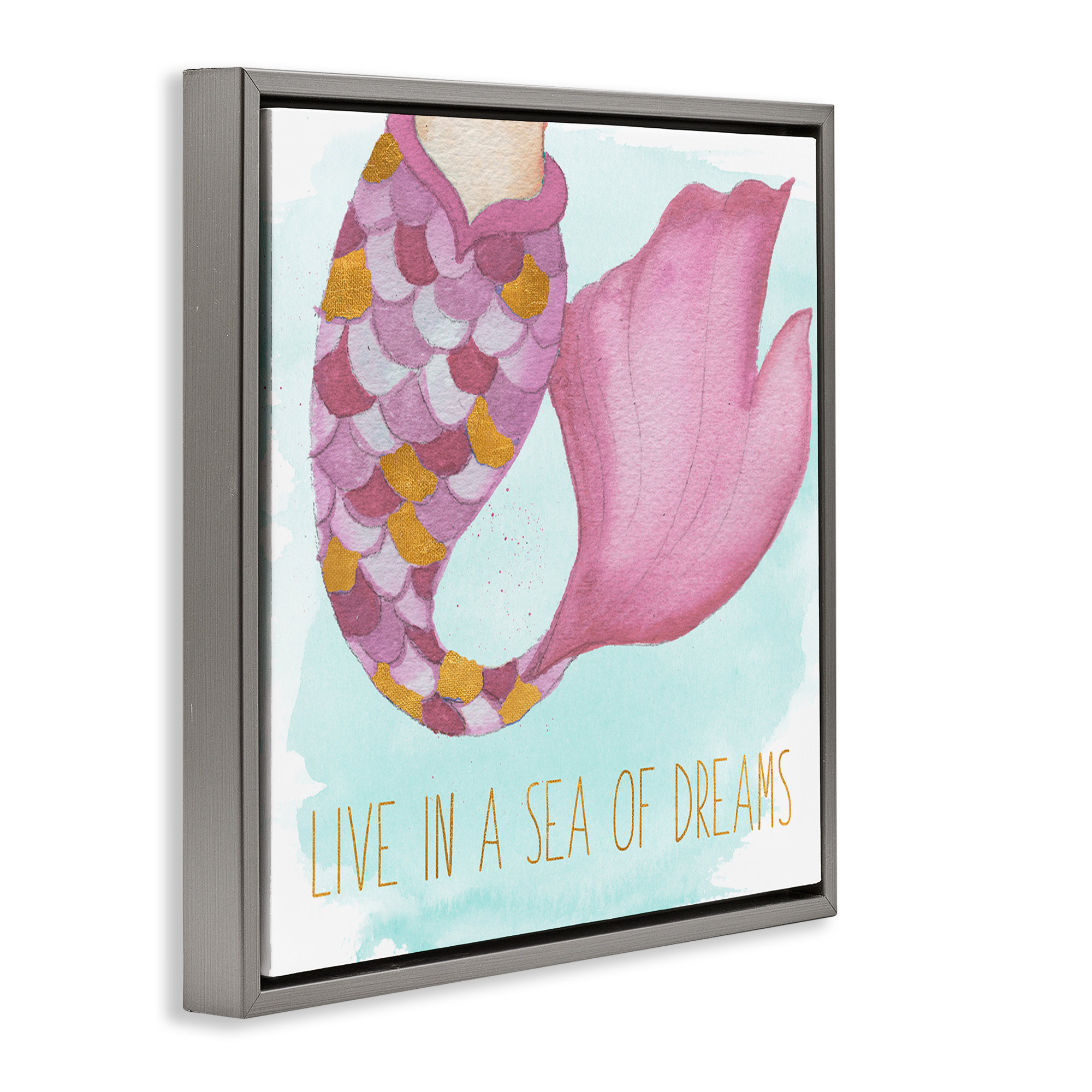 Trinx Sea Of Dreams Mermaid Framed Floater Canvas Wall Art by Elizabeth ...
