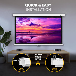 Kodak Manual Pull Down Projector Screen, Large 16:9 Retractable ...