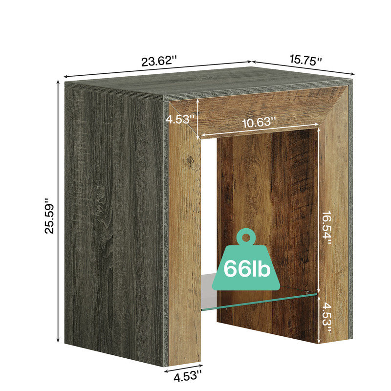 Millwood Pines 23.62 inches Small Wooden End Table | Wayfair