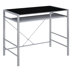 Ebern Designs Glass Top Metal Base Computer Desk & Reviews | Wayfair