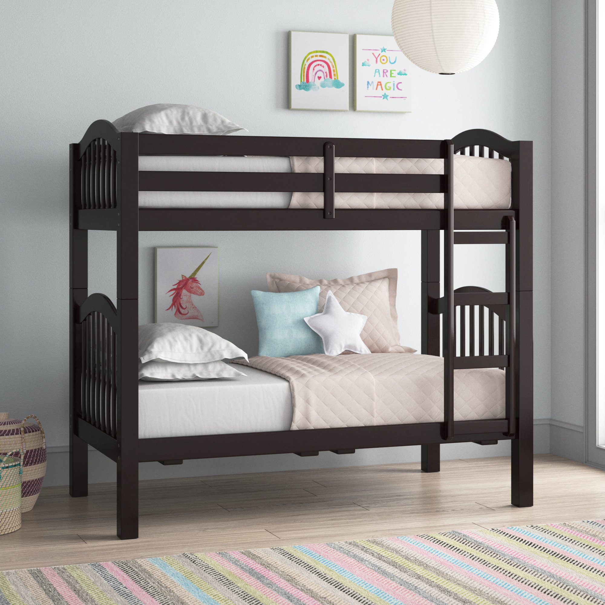 different facing bunk beds