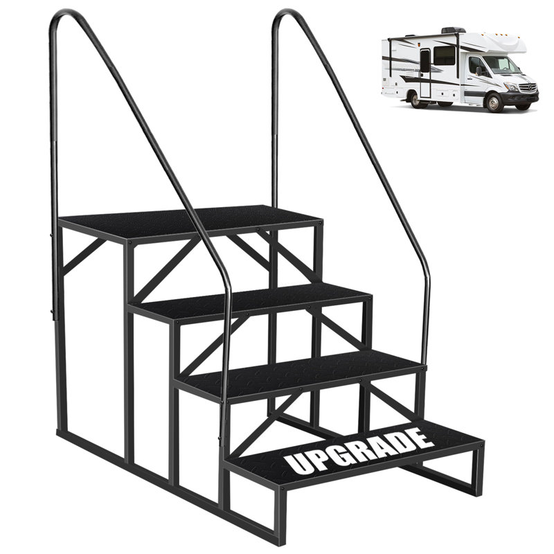 WFX Utility™ RV Steps with 2 Handrail, 4 Steps Mobile Home Ladder | Wayfair