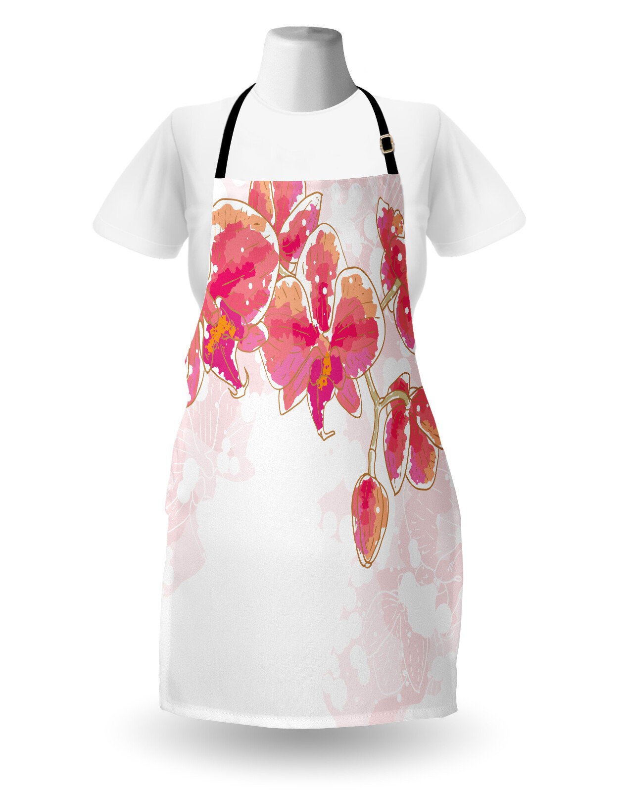 East Urban Home Floral Apron Unisex, Contour Drawing Orchids, Adult ...