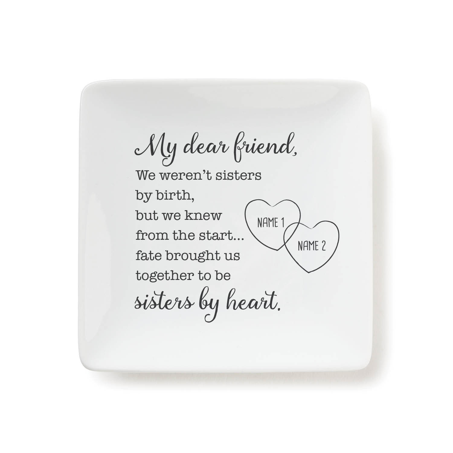 Trinx Personalized Planet 4" Square My Dear Friend Trinket Dish With ...