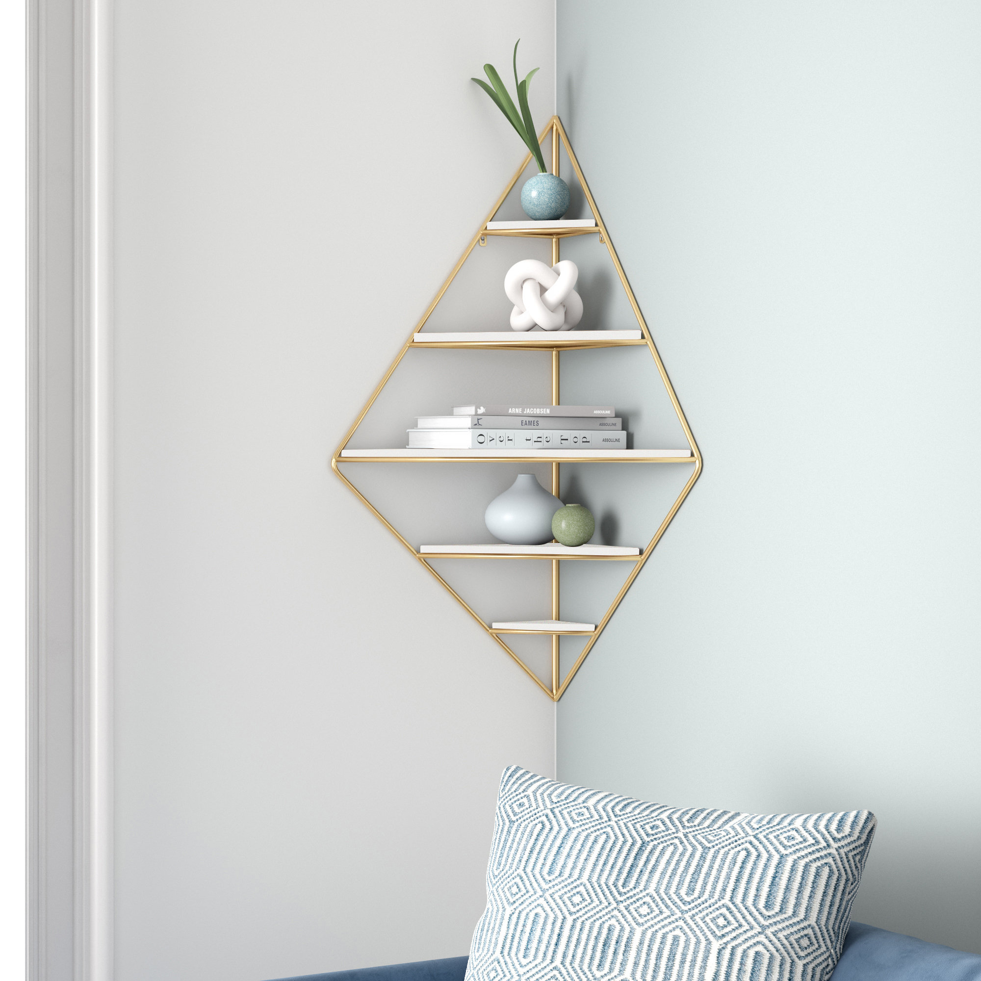 Mercury Row® Quon 5 Shelves Corner Shelf & Reviews | Wayfair