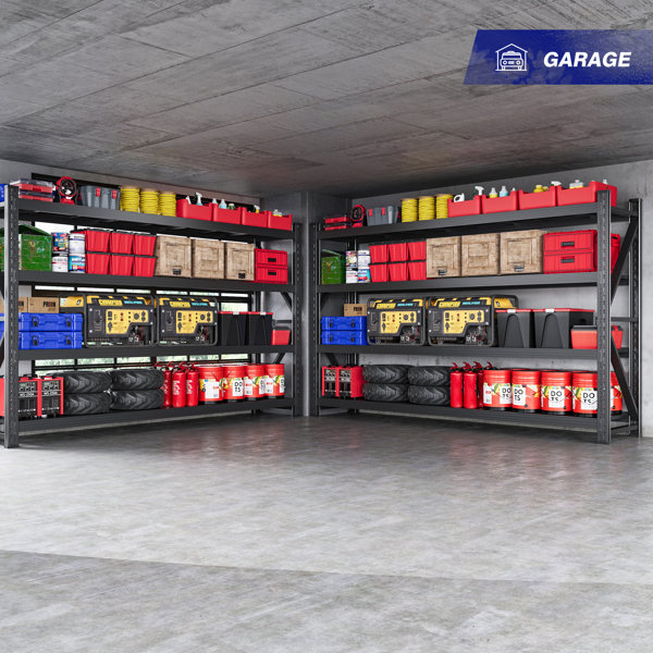 Rebrilliant Heavy Duty 4-Tier Steel Shelves - Adjustable Storage Rack ...