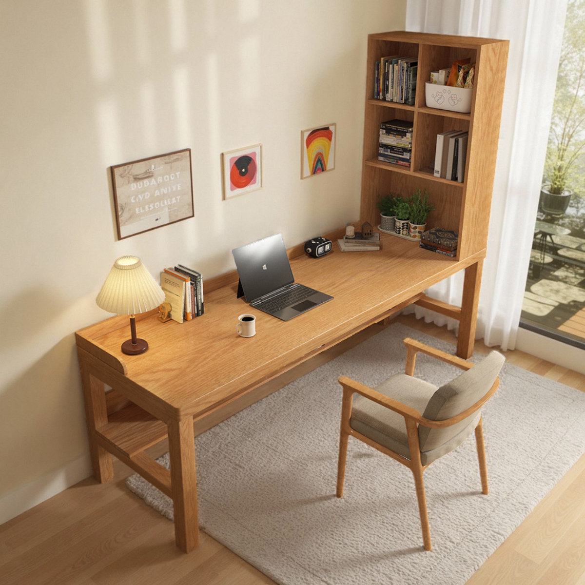 Latitude Run® Modern Solid Wood Desk Functional Office Sets - Wayfair ...