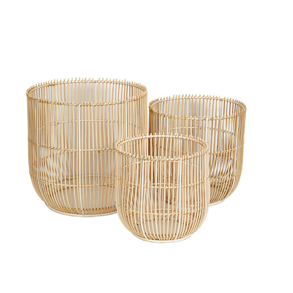 Bay Isle Home Set 3 Metal/Rattan Plants | Wayfair.co.uk