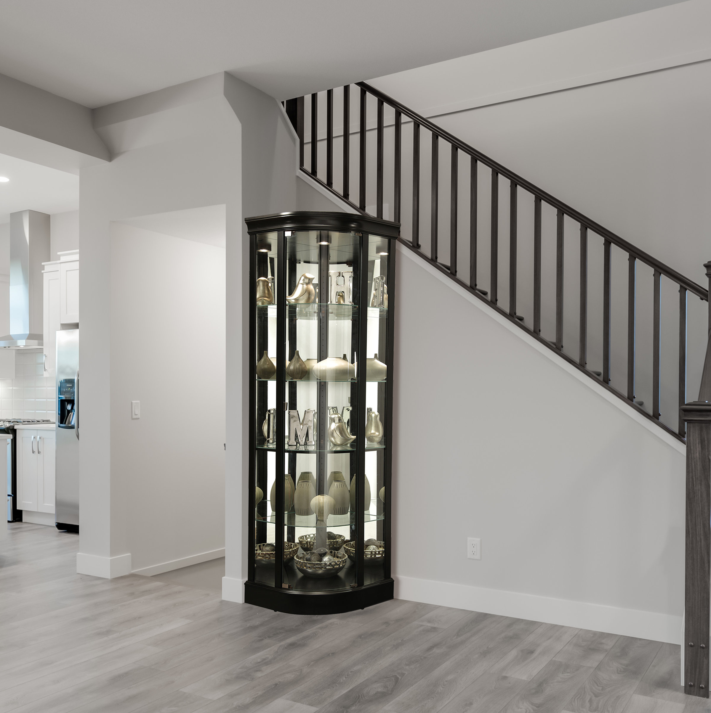 Red Barrel Studio® Westerberg Glass Curio Cabinet with Adjustable ...