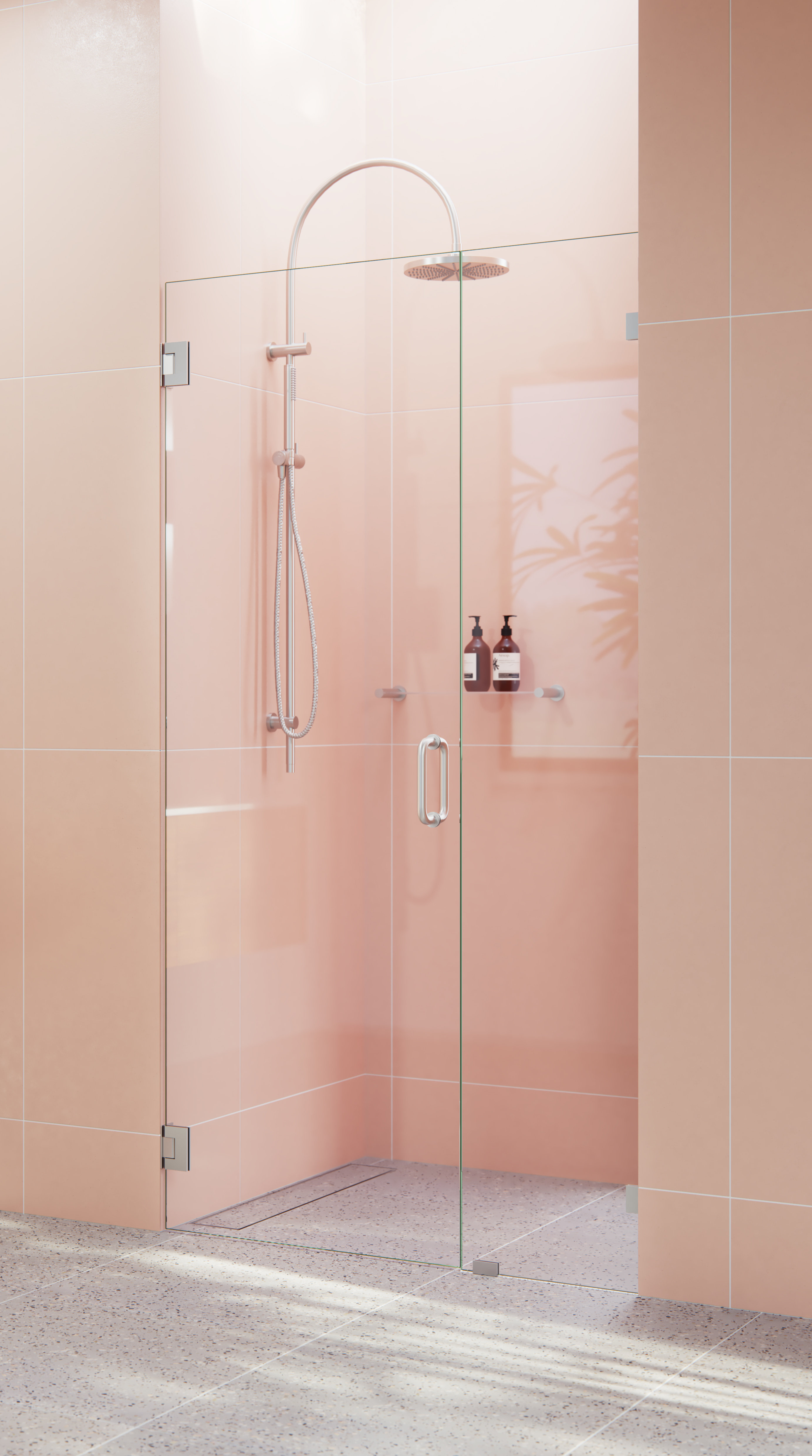Glass Warehouse Illume 39.5 in. x 78 in. Fully Frameless Wall Hinge ...