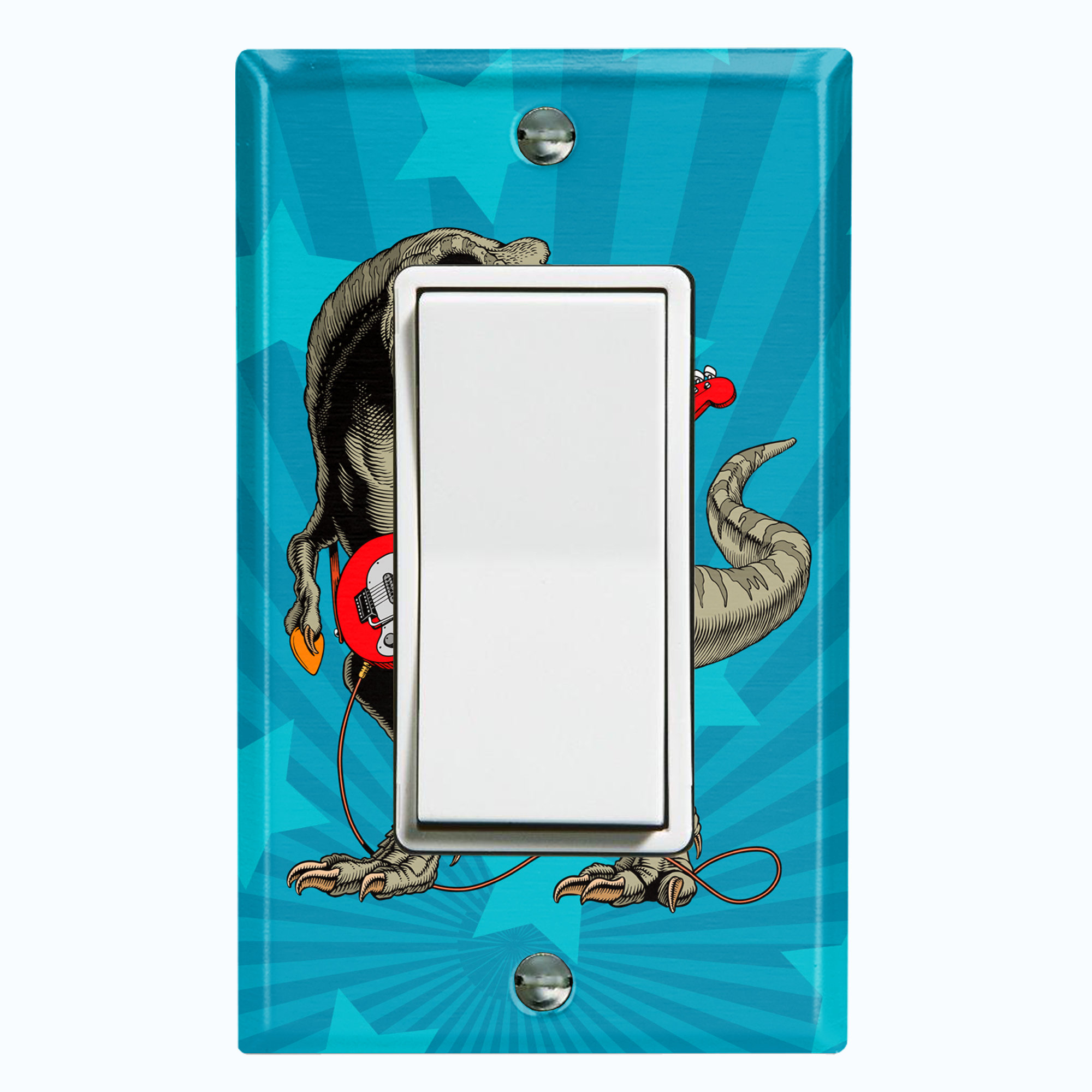 WorldAcc Dinosaur T-Rex Guitar 1-Gang Toggle Light Switch Wall Plate ...
