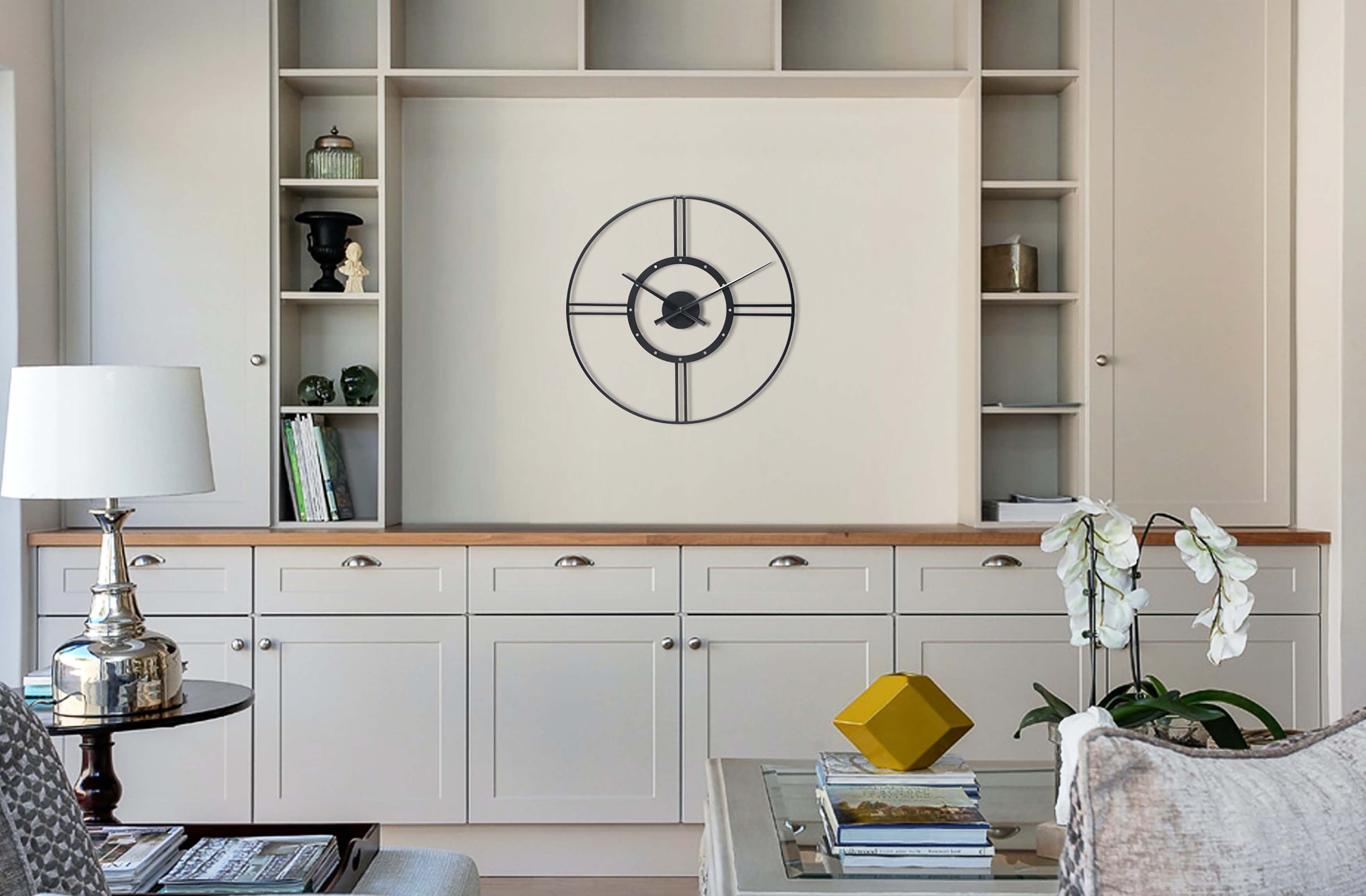 17 Stories Modern/Contemporary Round Metal Wall Clock 24 Inches ...