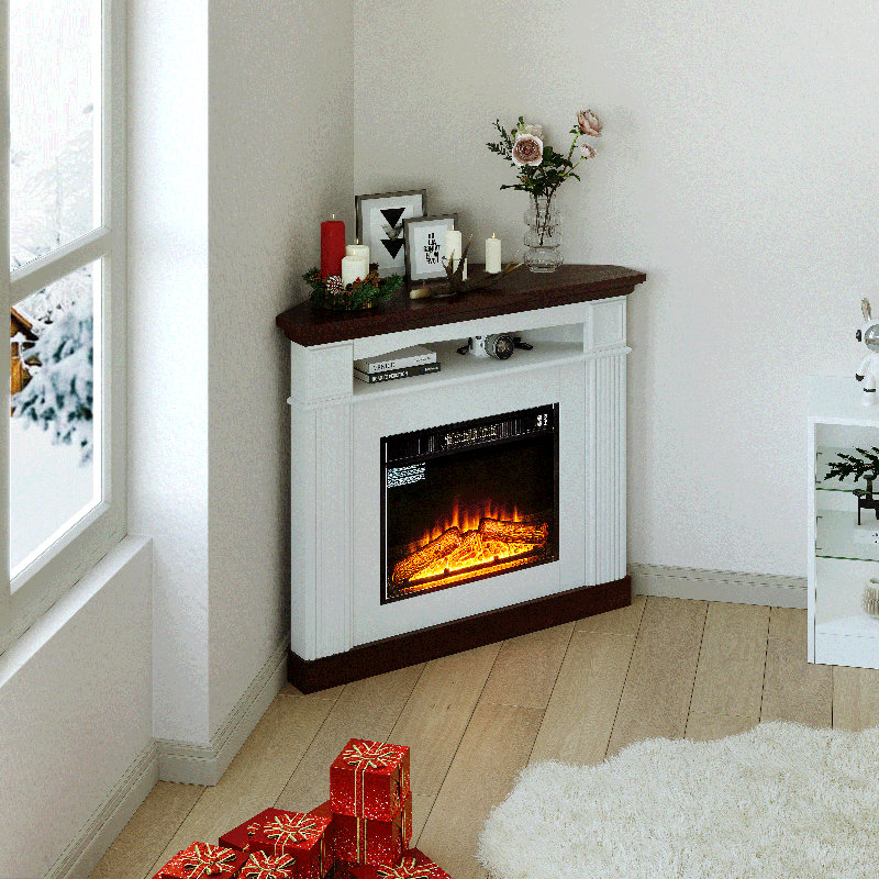 Lark Manor Corner Electric Fireplace With Mantel - Wayfair Canada