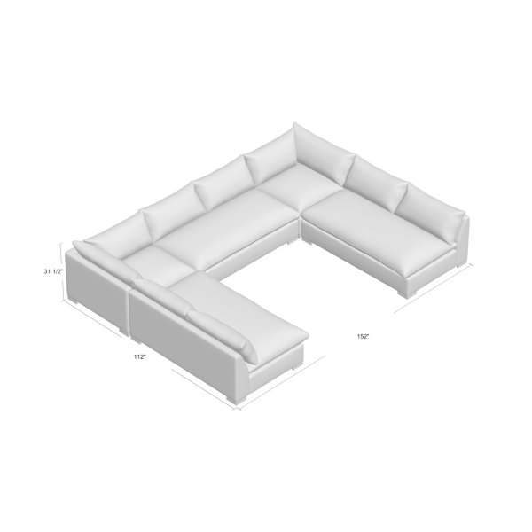 Joss & Main Zuri 152" Symmetrical Sectional | Joss & Main
