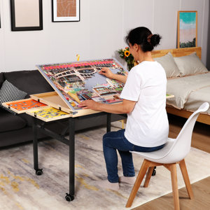 Fanwer Jigsaw Puzzle Table with Drawers and Metal Legs & Reviews | Wayfair