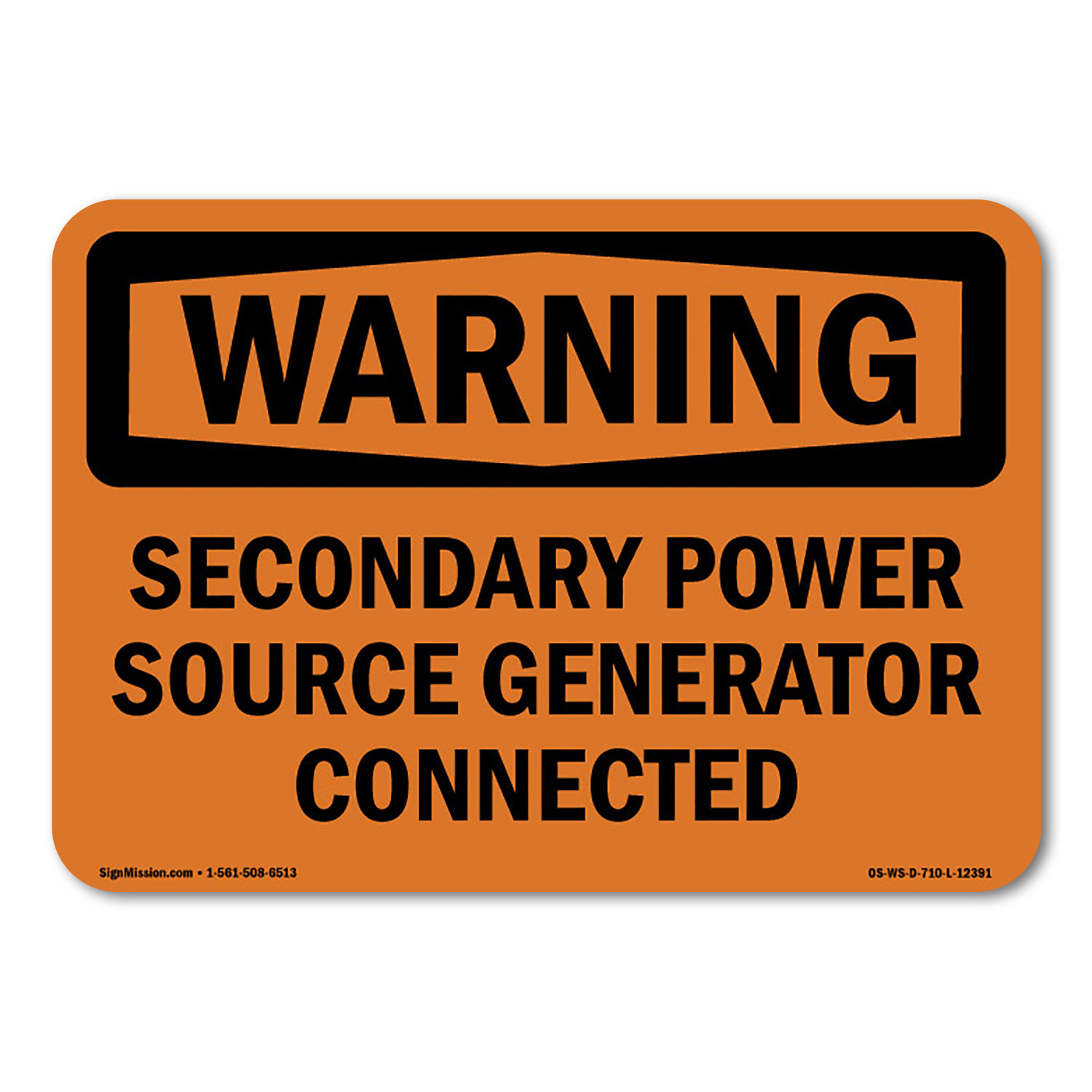 SignMission Secondary Power Source Generator Connected Decal Set of 10 ...
