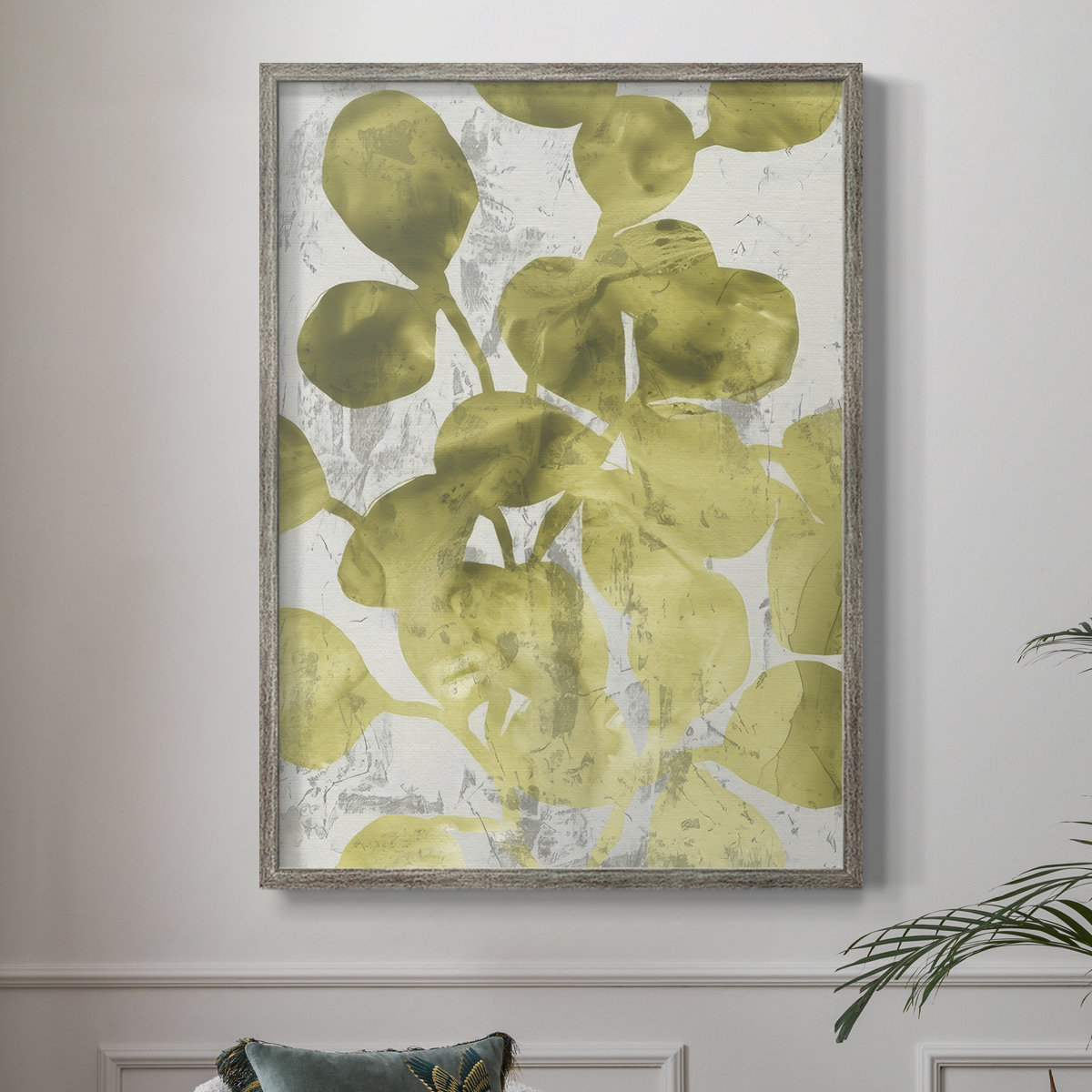 Red Barrel Studio® Green Leaf Shimmer I Framed Print - Solid Wood | Wayfair