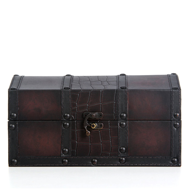 Longshore Tides Decorative Wooden Storage Box with Leather Clasp | Wayfair