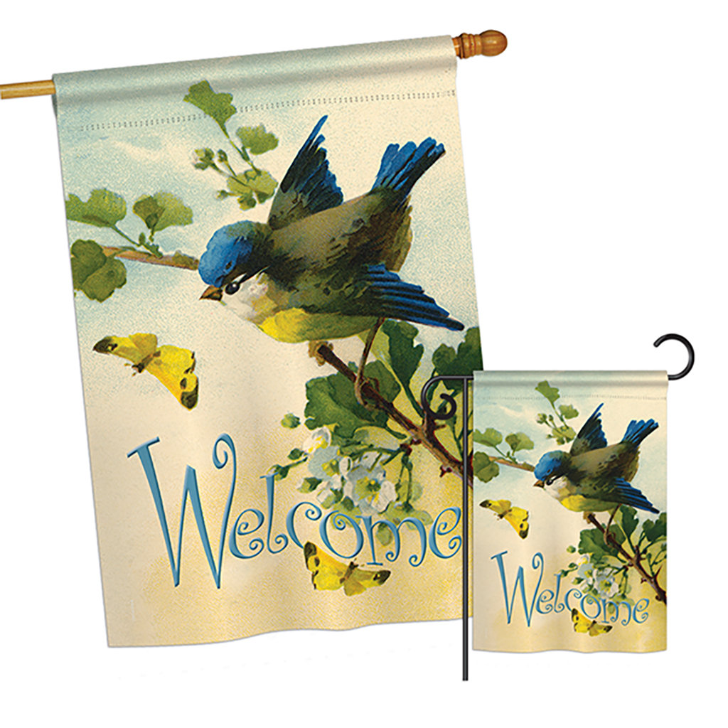August Grove® Pipa Welcome Birds Friends 2-Sided Polyester 40 x 28 in ...