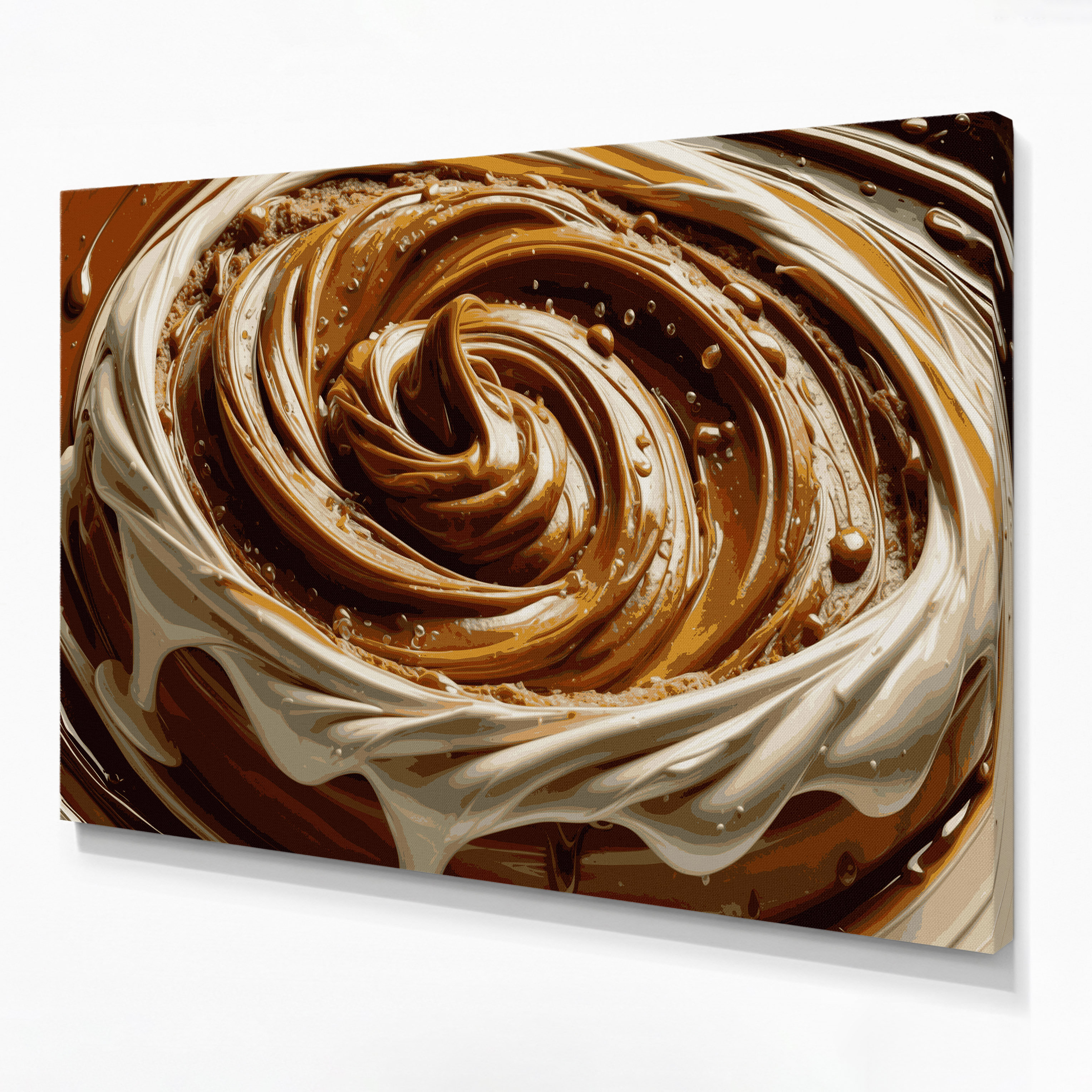 Alcott Hill® Desserts Butterscotch pudding Brown Canvas Wall Art | Wayfair