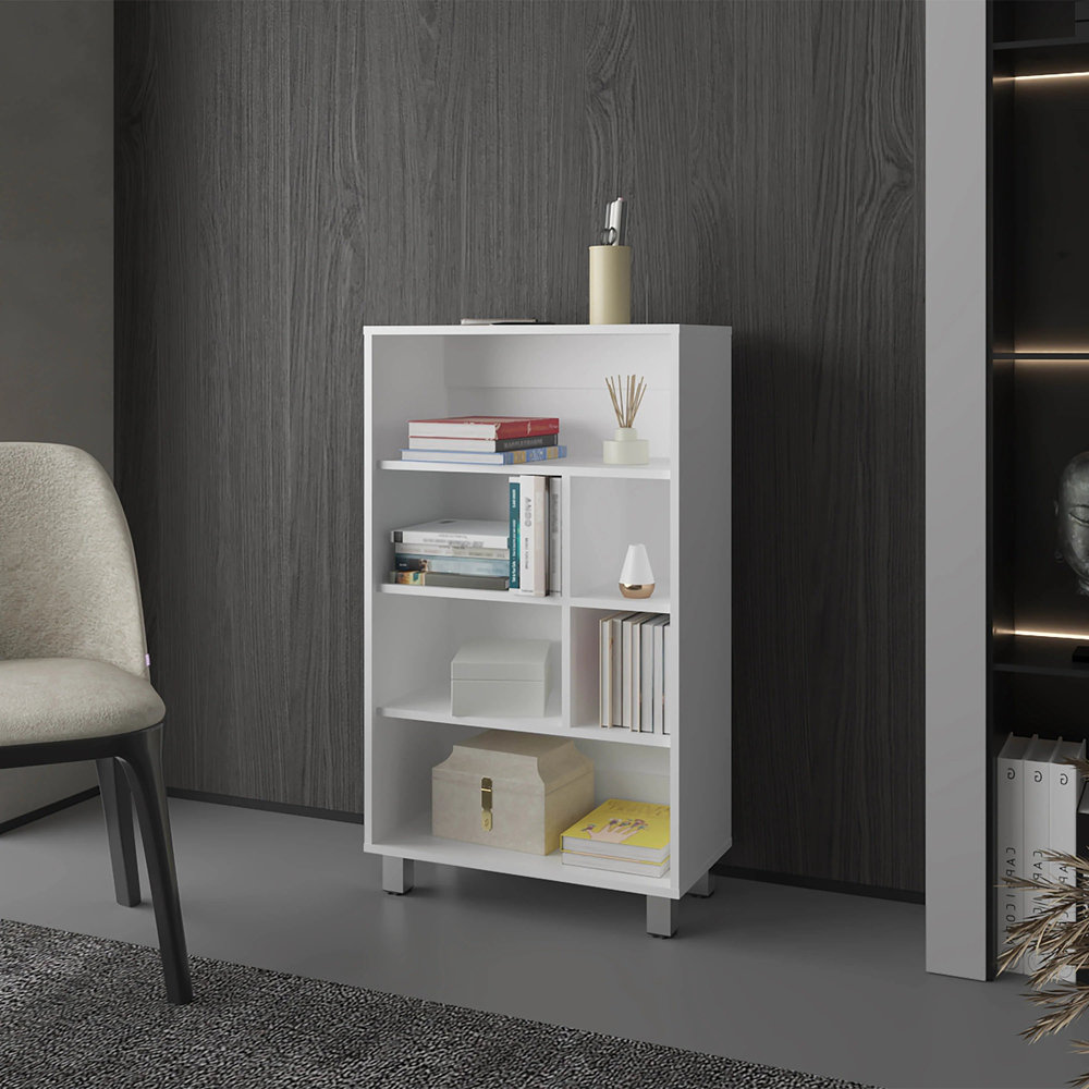 Latitude Run® Modern Melamine Bookcase with Scratch-Resistant Finish ...